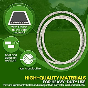 TonGass 42" Lawn Mower Deck Belt Compatible with John Deere Lawn Mower - Replaces Part Number GX20072 - Deck Drive Belt for Heavy-Duty Use - Compatible with 100 D100 E100 Series