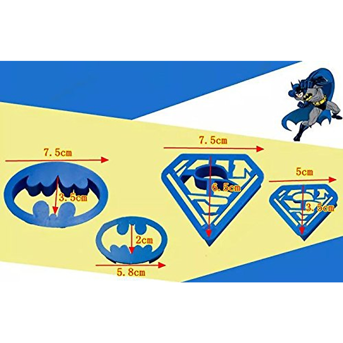 Anyana 4pcs set Super Hero Batman Superman cartoon Cookie impression Cutter pastry stamp biscuit mold Sugarcraft Cake Decoration