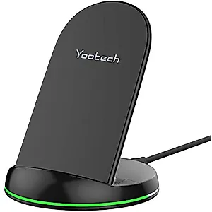 Yootech Wireless Charger,10W Max Wireless Charging Stand, Compatible with iPhone 14/14 Plus/14 Pro/14 Pro Max/13/13 Mini/13 Pro Max/SE 2022/12/11/X/8, Galaxy S22/S21/S20/S10(No AC Adapter)