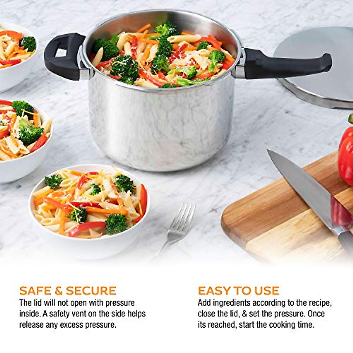 Zavor DUO 6.3 Quart Multi-Setting Pressure Cooker with Digital Cookbook and Steamer Basket - Polished Stainless Steel (ZCWDU02)