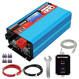 POWLAND 3000W Solar Inverter 24V DC to 110V/120V AC, Pure Sine Wave All-in ONE Built-in MPPT Charge Controller Work with Lead Acid Lithium Gel Battery for Off-Grid System