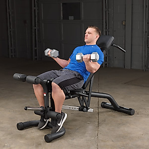 Body-Solid Multiple Angles Adjustable Weight Bench for Home & Commercial Gym (FID46) - Flat, Incline & Decline Bench for Workout Strength Training - Black