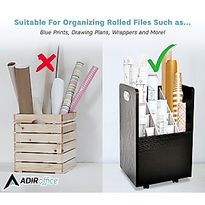 Adir Mobile Blueprint Roll File Holder - Architectural Plan Storage Organizer for Home Office or School Use 20 Slots (Black)