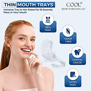 Teeth Whitening Trays Moldable 4 Dental Trays 2 Retainer Case Teeth Trays for Tooth Whitening Gel Compatible with Opalescence Teeth Whitening Gel