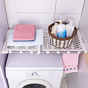 Hershii Tension Shelf Expandable Closet Organizer Adjustable Rod Heavy Duty Hanging Rail Rustproof DIY Storage Rack 4-Bar Extention with Gaskets for Garage Bathroom Kitchen Bedroom Wardrobe