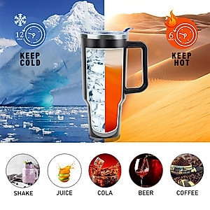 Qeenking 80th Birthday Gifts for Him Her - Birthday Tumbler for Women Men Dad Mom - 40 OZ Stainless Steel Cup Travel Mug Water Bottle with Handle and Straw - The Best Birthday Gift Ideas