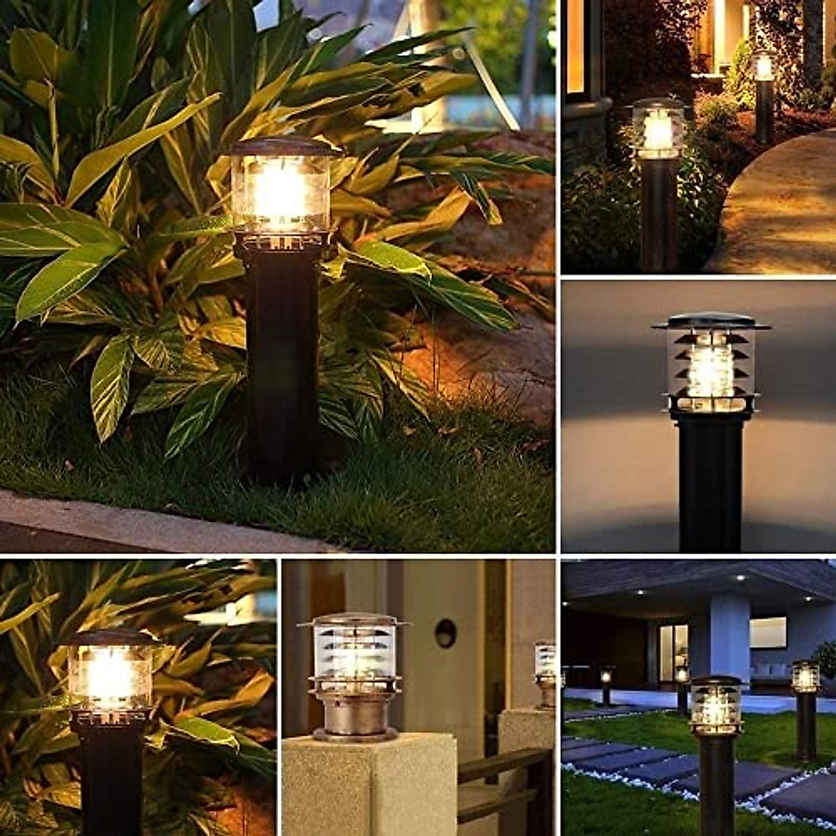 MODEBHD LED Landscape Street Courtyard Column Lamps IP54 Waterproof Super Bright Post Light Die-cast Aluminum Acrylic Garden Pillar Lantern Creative European Outdoor Patio Lighting