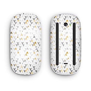 Design Skinz Karamfila Yellow & Gray Floral V3 Vinyl Decal Compatible with The Apple Magic Mouse 2 (Wireless, Rechargable) with Multi-Touch Surface