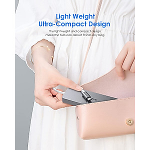 LENTION USB C Hub with 3 USB 3.0 & SD/Micro SD Card Reader Compatible Iphone15, 2023-2016 MacBook Pro, New Mac Air/iPad Pro/Surface, More, Stable Driver Certified Type C Adapter (CB-C15, Space Gray)