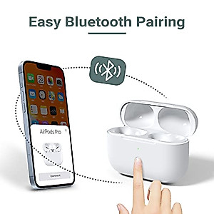 Wireless Charging Case Only Compatible for Air Pods Pro 1st & 2nd Generation, Charger Replacement Case with Bluetooth Pairing Sync Button