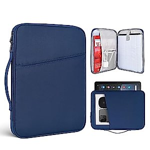 9-11 Inch Tablet Carrying Sleeve Case for Amazon Fire Max 11 2023/10.1" Fire HD 10 Plus Kids Pro, Samsung Galaxy Tab S8 S7 A8 A7 A S6 11" 10.5" Protective Carrying Bag with Handle(Blue)