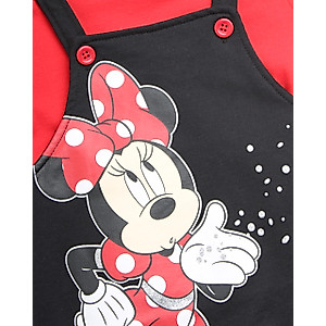 Disney Baby Girls' Romper - 2 Piece Overall T-Shirt Set Minnie Mouse, Winnie The Pooh, Size 3-6 Months, Minnie Coral
