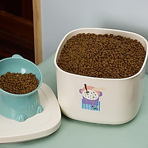 LivLab Rice Dispenser 10 Lbs Storage Container Bin with Measuring Cup Food Cereal Container Bins Household for Kitchen Pantry Organization (Yellow-Pink)