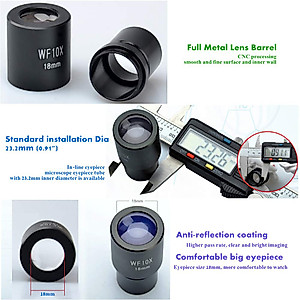 DM-WF001 10X Widefield Eyepiece,Microscope Eyepiece Lens,23.2mm Lens for Compound Biological Microscopes,Industry Microscope