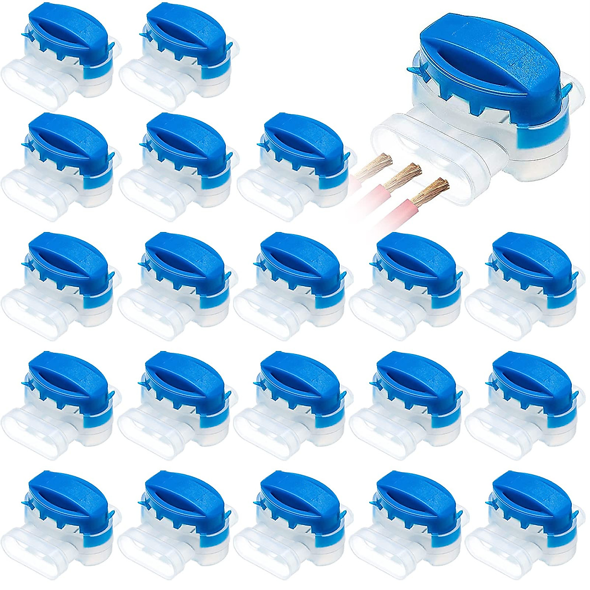 LINXIU 3 Wire Connectors Electrical IDC 314-BOX Wire Connectors Self Stripping Pigtail Connector for 22-14 AWG Cables Robotic Lawn Mowers 22Pack