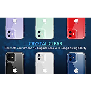 WISMURHI Crystal Clear Case for iPhone 12, [Never Yellow], [Camera Protection], [MagSafe Adaptation], Soft Slim Silicone Phone Cover Case, Shockproof iPhone 12 Case Protective Transparent, 6.1''