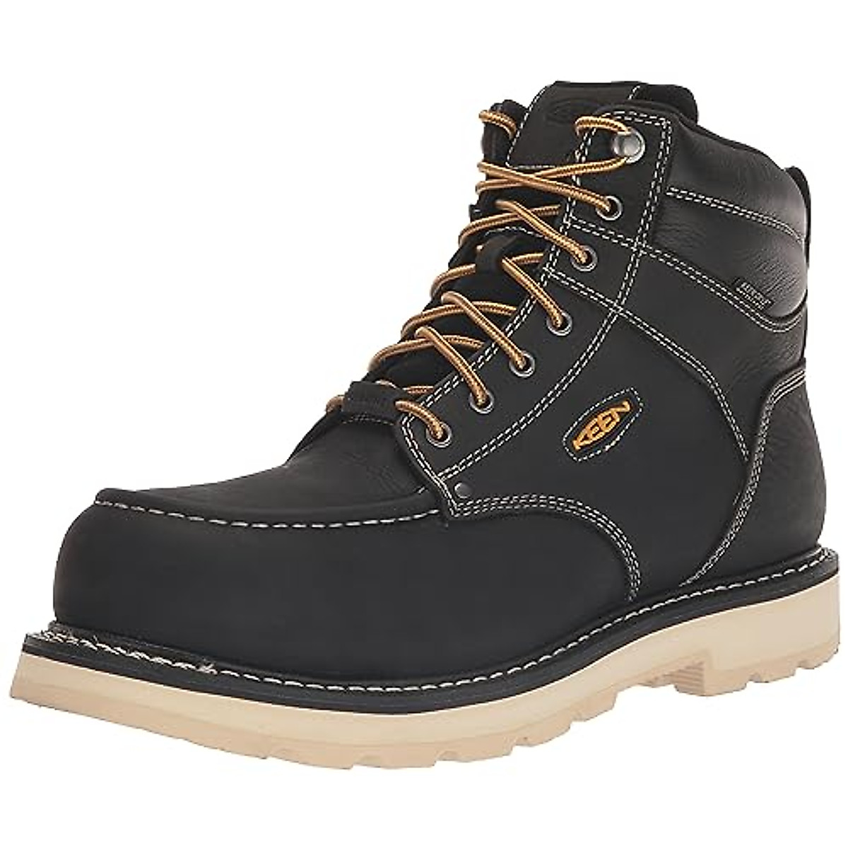 KEEN Utility Men's Cincinnati 6” Composite Toe Waterproof 90 Degree Heel Heavy Duty Work Boots, Black/Sandshell, 11