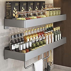 XXL Shower Caddy（22.8"×6.3"×2"）,2 Pack Adhesive Hanging Bathroom Shelves Basket,Kitchen Spice Rack,Refrigerator Organizer,Fridge Shelf,Seasoning Holder,Floating Wall Mounted Storage,Toilet,Living Room