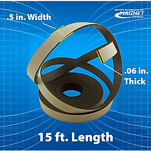 Master Magnetics - B005HYDC68 Roll-N-Cut Flexible Magnetic Tape Refill - 1/16" Thick x 1/2" Wide x 15 feet. (1 roll), 07518