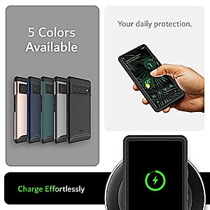 TUDIA DualShield Designed for Google Pixel 6 Pro Case (2021), [Merge] Shockproof Military Grade Heavy Duty Dual Layer Tough Protection for Pixel 6 Pro Case - Metallic Slate
