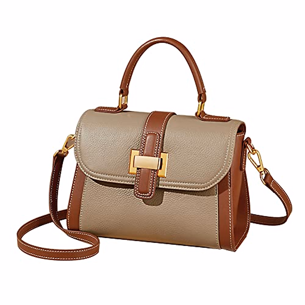 LAORENTOU Cow Leather Small Handbag Purse for Women Crossbody Bags Satchel Handle Bag Shoulder Bagswith Adjustable Strap