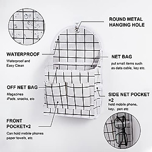 ZiMWoo 2 Packs Wall Hanging Storage Bag with Sticky Hook, Hanging Wall Basket Organizer for Bedroom Kitchen Dormitory, Waterproof Hanging Storage Organizer for Bathroom,Hanging Closet Basket