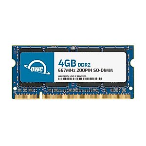 OWC 4GB (2 x 2GB) PC5300 DDR2 667MHz SO-DIMMs Memory RAM Upgrade Compatible with MacBook, MacBook Pro, iMac, Mac Mini Core 2 Duo Models (OWC5300DDR2S4GP)