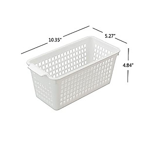 Fiazony 6-Pack Plastic Office Desktop Trays Basket Storage, White, F