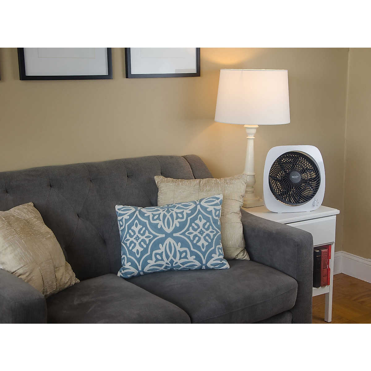 Comfort Zone 10" 3-Speed Turbo Table/Desk Fan with 180-Degree Adjustable Head, Adjustable Tilt, Ideal for Home, Bedroom & Office, CZ110WT