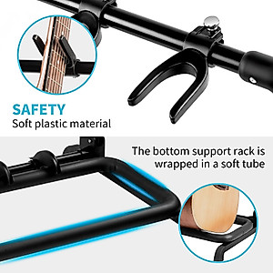 GUITTO Multi Guitar Rack Stand Foldable Universal Display Rack Portable Guitar Holder for Band Stage Bass Acoustic Guitar -5 Holder GGS-07