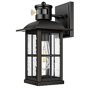 Motion Sensor Outdoor Light - Advanced Dusk to Dawn Exterior Lantern Fixtures Wall Sconce, Waterproof Porch Light Fixtures Wall Mount for Entryway Garage, Anti-Rust 100% Aluminum