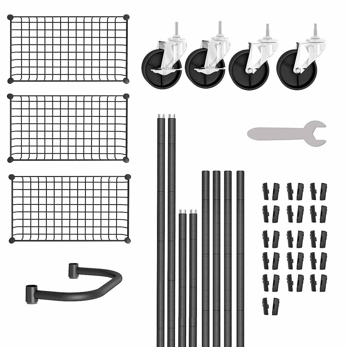 SINGAYE 3-Tier Utility Mesh Basket Cart with Handle,170LBS Load Capacity Evenly Distributed,Metal Storage Basket Cart,Black, 17.29" W X 11.4" D X30.26 H