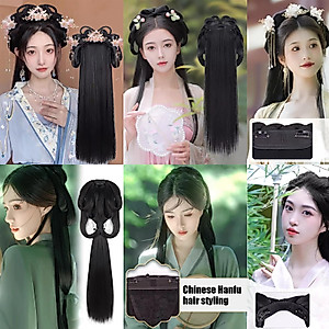 Honbay 50PCS 6-Teeth U-Shape Snap Clips for Hair Extensions - 3.3cm/1.3inch (Black)