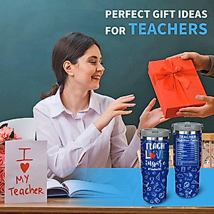 soeufnwhf Teacher Tumbler Cup, 30oz Stainless Steel Travel Coffee Mug Cup, Best Teachers Gifts for Women Appreciation Gifts for Birthday, Appreciation Week, Back To School