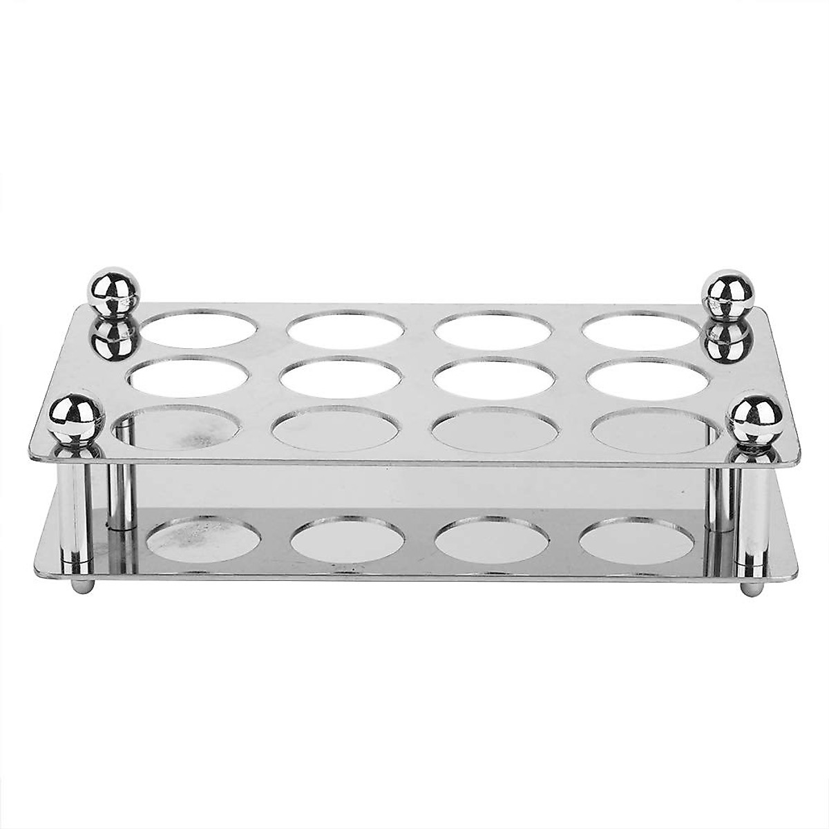Yolispa Shot Glass Rack Stainless Steel Shot Glasses Holder Storage Drying Rack with 12 Holes Glass Holder