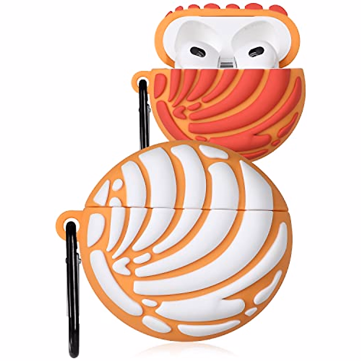 2 Pack Gkv for Airpods 3 Case for Airpod 3 (2021) Cover Unique Funny Fun Cute 3D Food Design Air Pods 3rd Generation Silicone Shell Cases for Girls Teen Boys Kids White+Red Bread