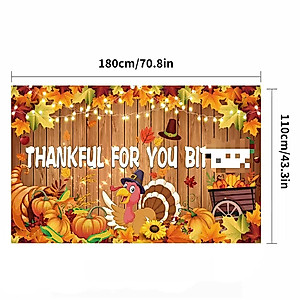 Friendsgiving Party Decorations,Large Friendsgiving Backdrop，Thanksgiving decorations, Thankful for you Banner,Autumn Pumpkin Decoration,Fall Thanksgiving Friends Party Decorations