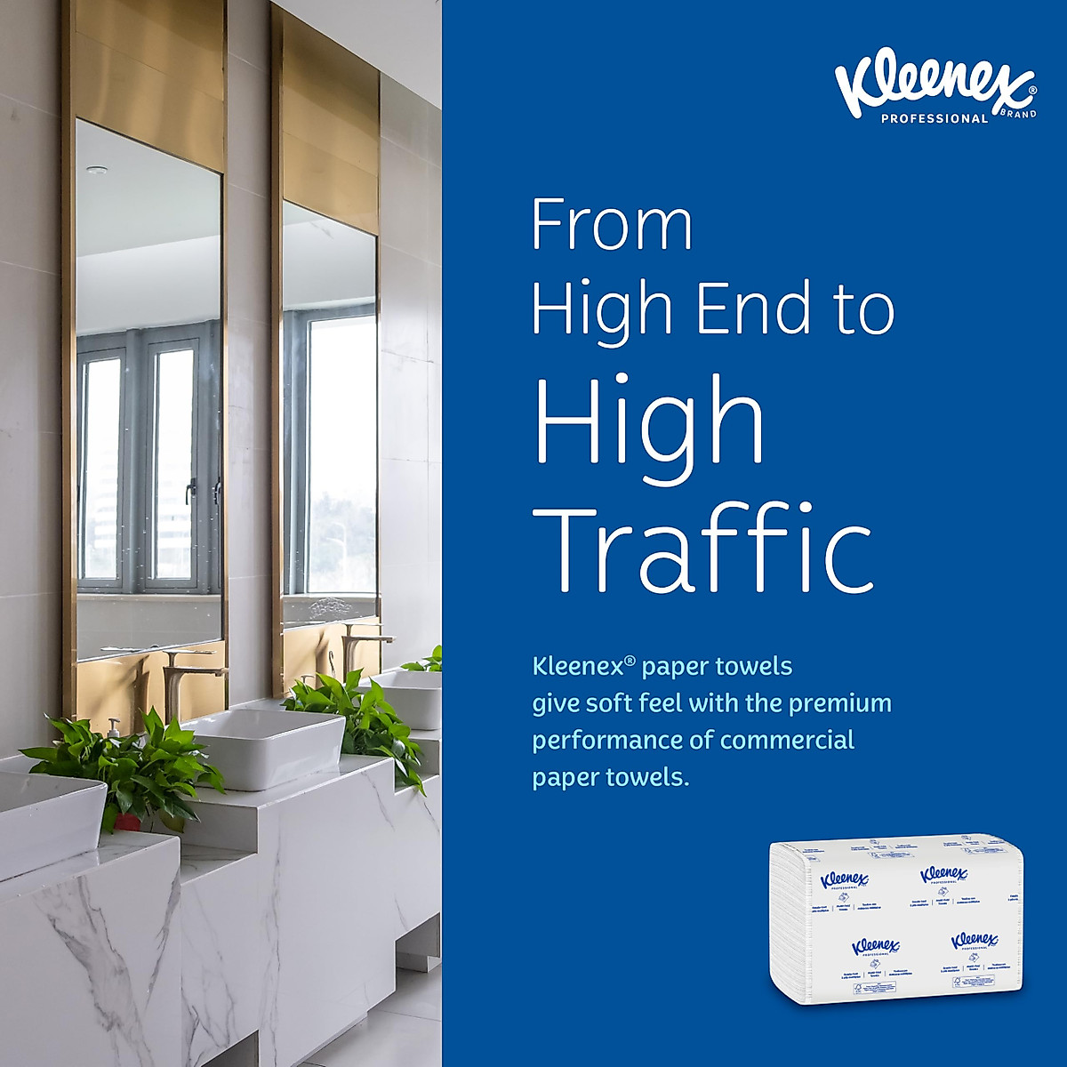 Kleenex Multifold Paper Towels (01890), White, 16 Packs / Case, 150 Tri Fold Paper Towels / Pack, 2,400 Towels / Case