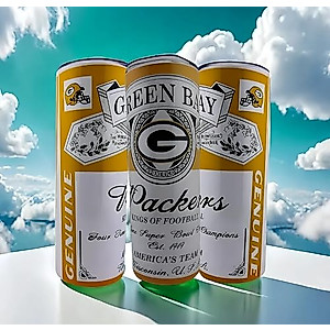 Alpha Custom Printing Green Bay Foootball Team (Look-alike) Beer Can 20oz tumbler with straw