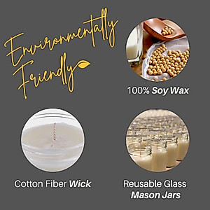 Nika's Home Harvest Spice Soy Candle 12oz Mason Jar Non-Toxic White Candle-Hand Poured Handmade, Clean Long Burning 50-60 Hours Highly Scented Pumpkin All Natural, Pumpkin Spice Gift Décor