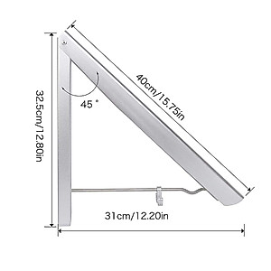 Yillsen Folding Wall Mounted Retractable Clothes Hanger, Aluminum Folding Drying Coat Racks Home Storage Organiser Space Saver for Laundry Room - Silver