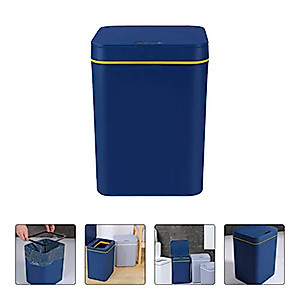 Hemoton Automatic Trash Can Motion Sensor Kitchen Garbage Bin Touchless for Bedroom Bathroom 16L Blue