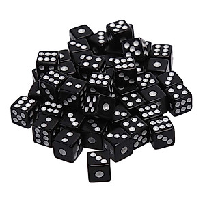 MONLEYTA 100 Pieces 8mm Acrylic Dice Gaming Dice Standard Six Sided Decider Board Game Dice Black