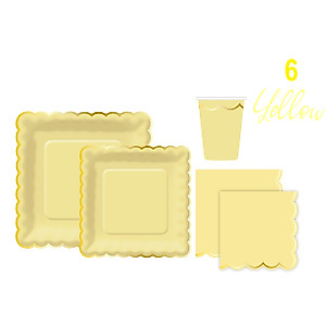 Serves 24 Scalloped Pastel Party Set 24-10 Inch Plates 24-7 Inch Plates 24 Lunch Napkins 24 Beverage Napkins 24 Cups - 12 Ounce cups