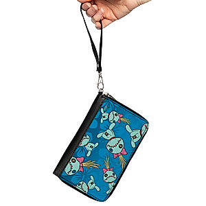 Buckle-Down Women's PU Zip Around Wallet Rectangle-Lilo & Stitch, 7.5"x4.5"