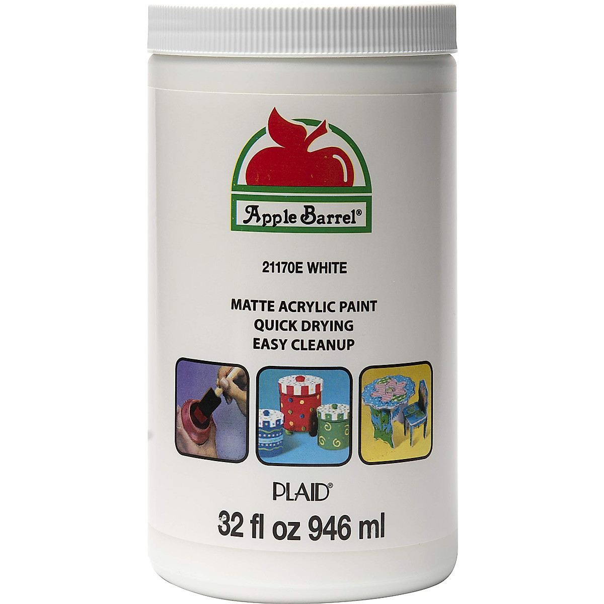 Apple Barrel White Paint 32 Fl Oz (Pack of 1)