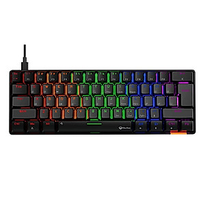 MEETION RGB Backlit Mini 61 Keys Wired 60% Mini Blue Switch Mechanical Keyboard Black MT-MK005