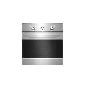 Empava 24" Electric Single Wall Oven with 6 Cooking Functions Mechanical Knobs Control in Stainless Steel, Black/Silver