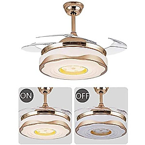 Fashionable chandelier Retro modern industrial chandelier/LED Invisible Ceiling Fans with Lamp,42In Fan Lights Wall Control Chandelier with Electric Fan Iron Art Lighting for Living Room and Restauran