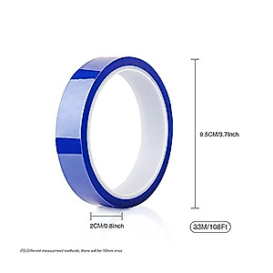 PYD Life 4 Rolls 0.8 Inch x 108 Ft Sublimation Blanks Thermal Tape,Heat Tape,High Temp Tape,Up to 250℃(480℉) for Tumbler Sublimation Print,Heat Transfer Tape,Heat Vinyl Press Tape